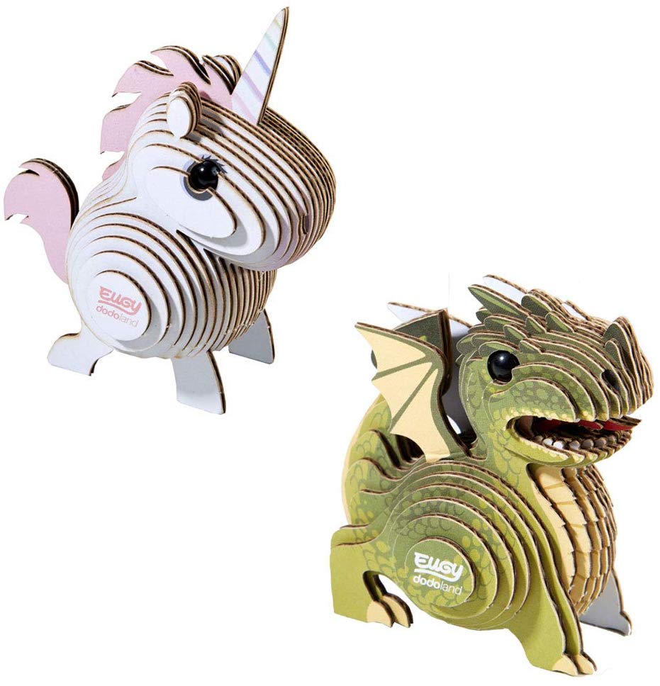 EUGY 3D Model Craft Kits, Unicorn & Dragon, 2 Pack – BigaMart