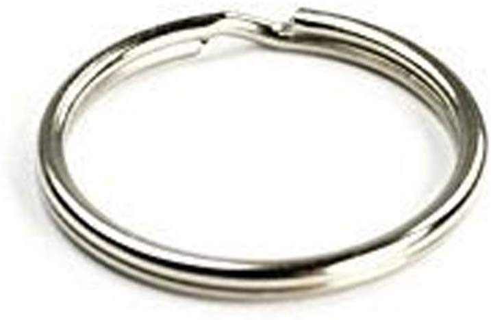 50 Pack (28mm)1.1″ Nickel Plated Split Large Keyring，keyrings,Round ...