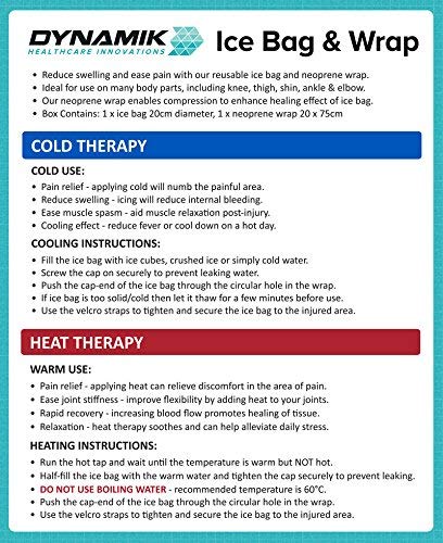 Dynamik Products Ice Bag for Injuries with Neoprene Compression Wrap ...