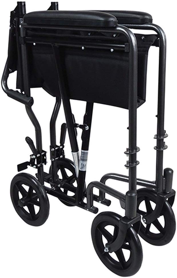 Aidapt Compact, Lightweight Folding Steel Transit Wheelchair with SOLID ...