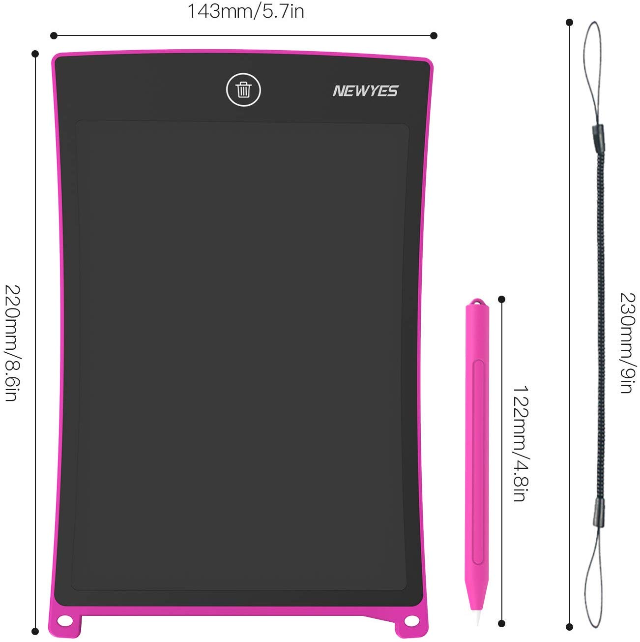 NEWYES LCD Drawing Board, 8.5 Inch Doodle Board Colored Scribble ...