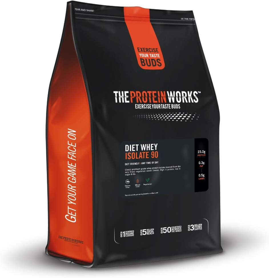 THE PROTEIN WORKS Diet Whey Isolate 90 Protein Powder | Low Fat & Low ...