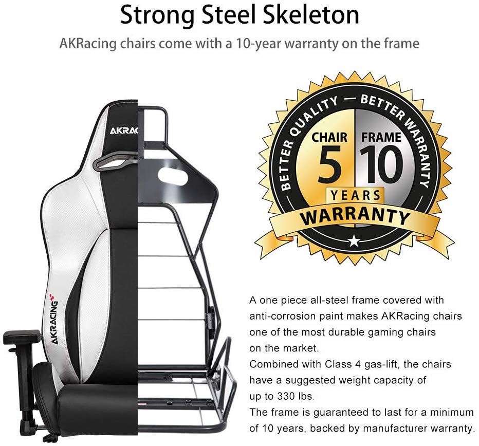 AKRacing Masters Series Premium Gaming Chair with High Backrest, Recliner, Swivel, Tilt, 4D ...