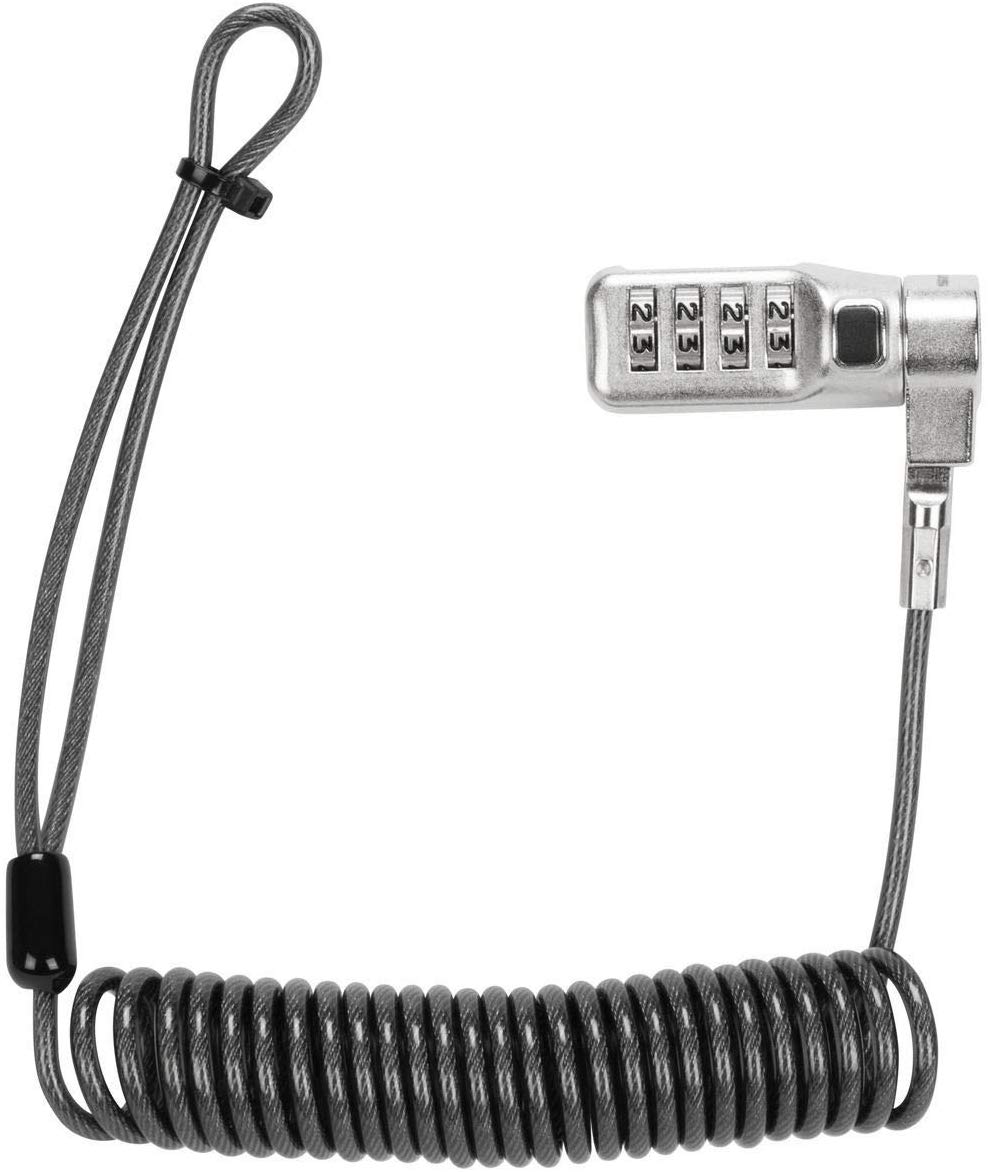 Targus DEFCON 3-in-1 Lock, Resettable Coiled Combination Retail Lock ...