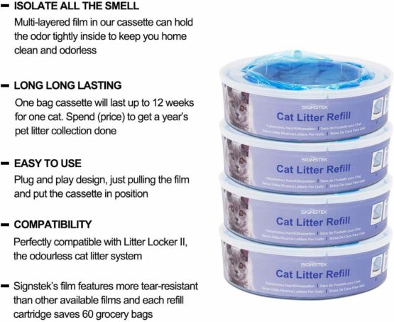 LIONPAPA Cat Litter Disposal System Refill Cassettes for Litter Locker ...