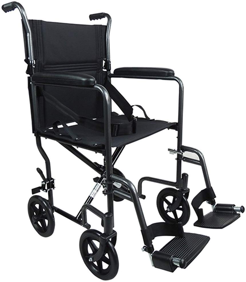Aidapt Compact, Lightweight Folding Steel Transit Wheelchair with SOLID ...