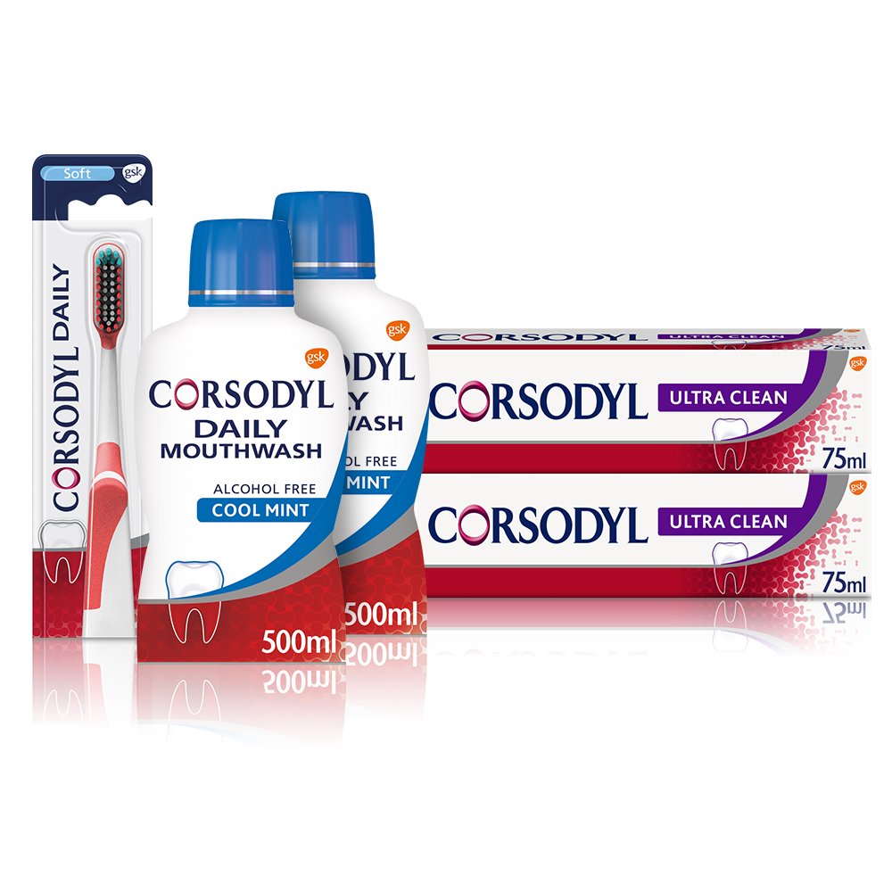 Corsodyl Gum Care Toothpaste And Toothbrush Multipack, Regime Kit (1 x ...