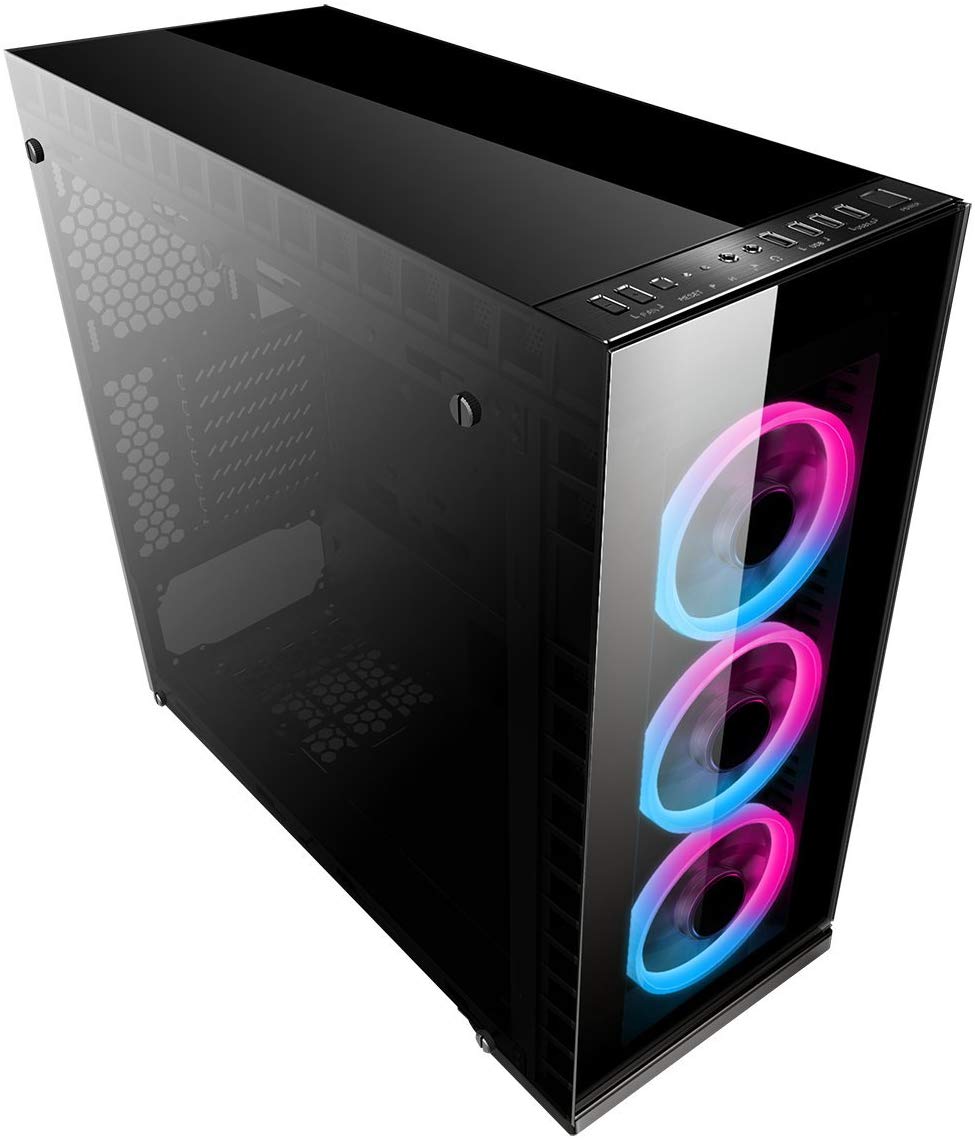 GameMax Spectrum PC Gaming Case Mid-Tower ATX, 3 x 120mm Halo Single ...