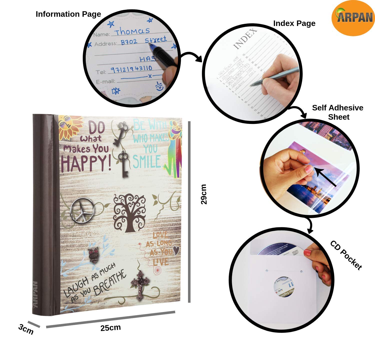 Arpan Large Self-Adhesive Photo Albums – Life Inspirational Slogans ...
