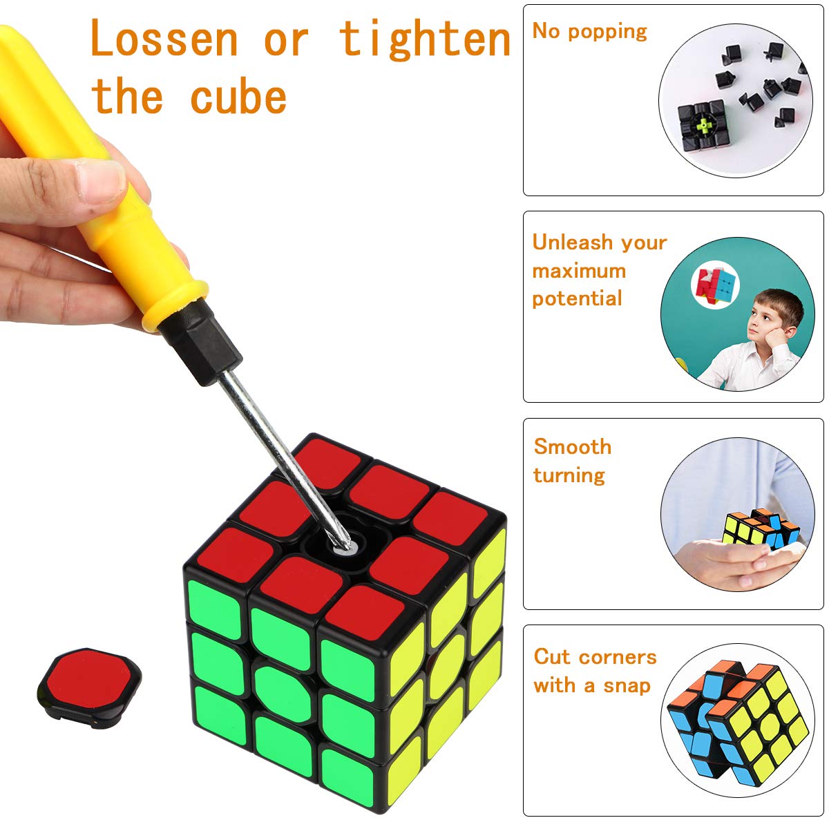 Aiduy 3x3x3 Speed Puzzle Cube Set, Fast Smooth Turning Magic Cube ...