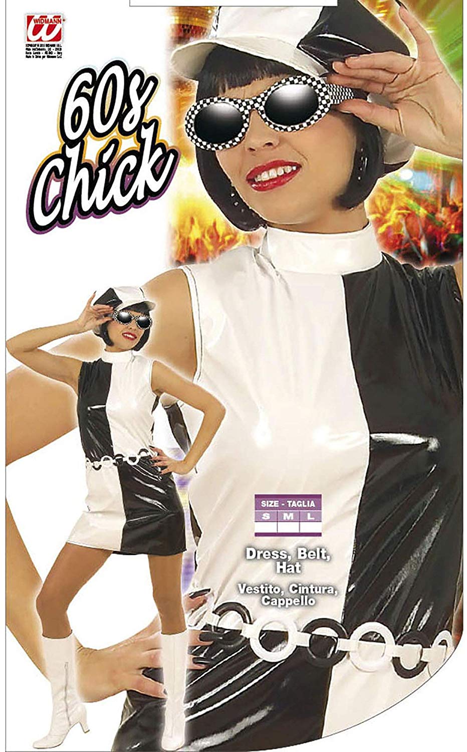 Ladies 60s Chick Costume Medium UK 10-12 for 1960s Sixties Fancy Dress ...