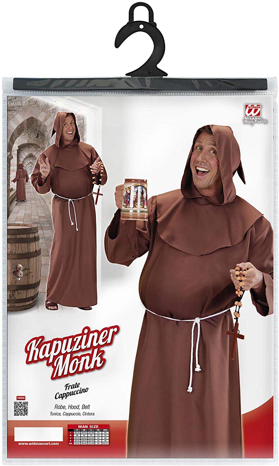 Mens Deluxe Monk Costume Extra Large UK 46″ for Friar Jedi Fancy Dress ...