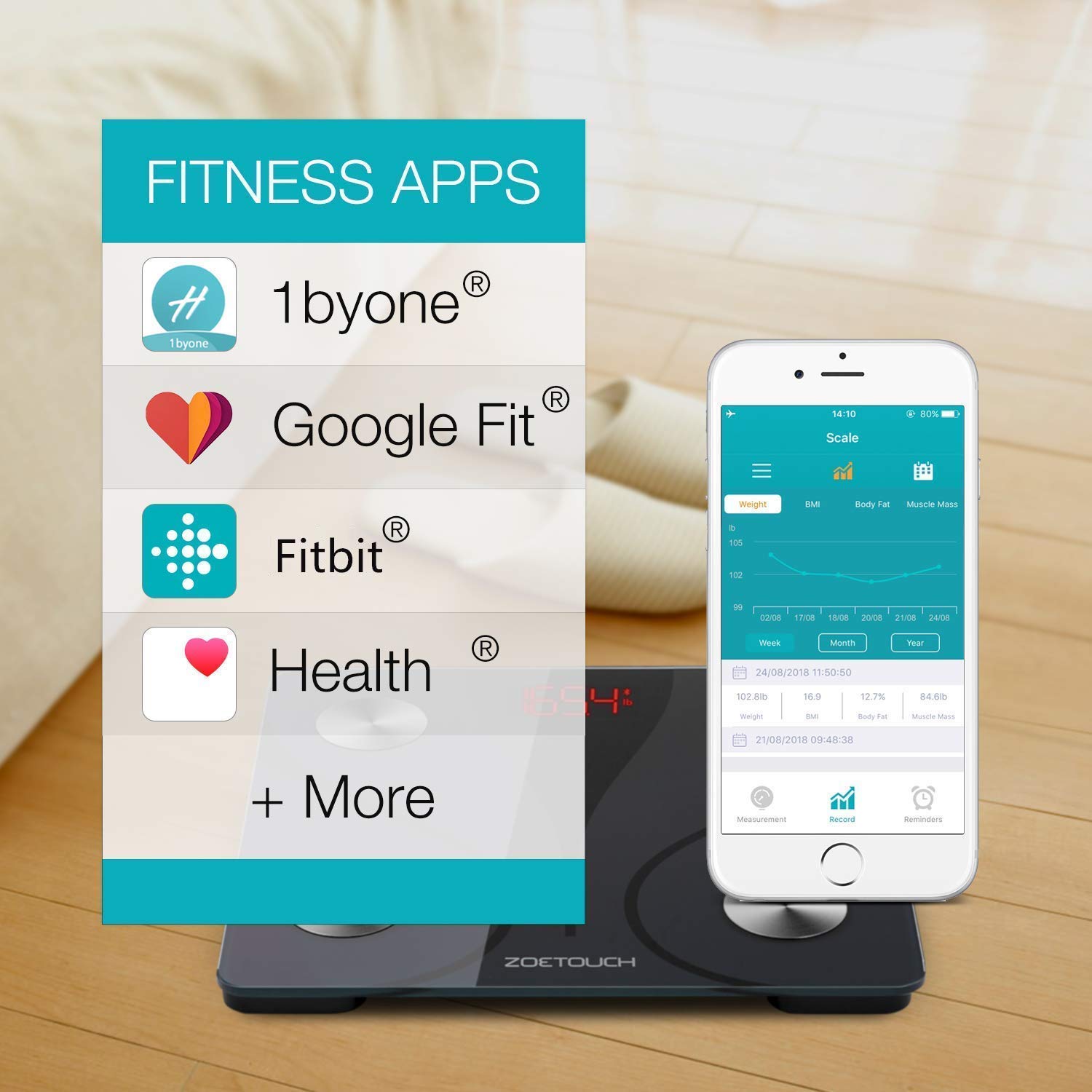 Zoetouch Body Fat Scales Bluetooth Slimfast Weighing Scales Body Weight ...
