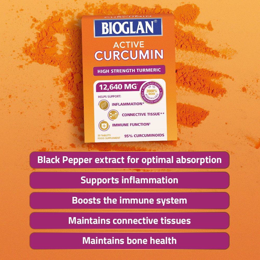 Bioglan Active Curcumin, High Strength Turmeric extract, 1 month supply ...