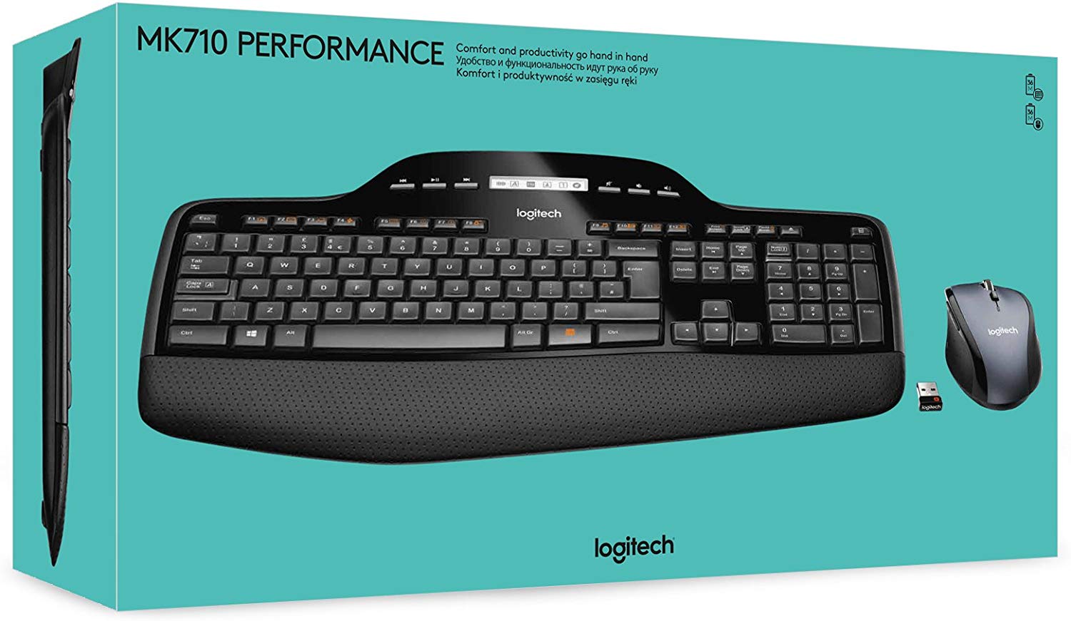 Logitech MK710 Wireless Keyboard and Mouse Combo, QWERTY Italian Layout ...