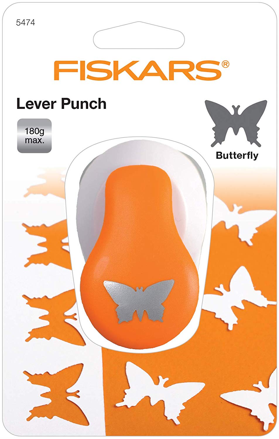 Fiskars Motive Lever Punch, Butterfly, Diameter 2.5 cm, for Left And ...