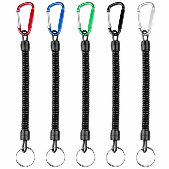 Auranso Stretchy Keyring 5 Pcs Spiral Keychain Safety Spring Key Holder ...