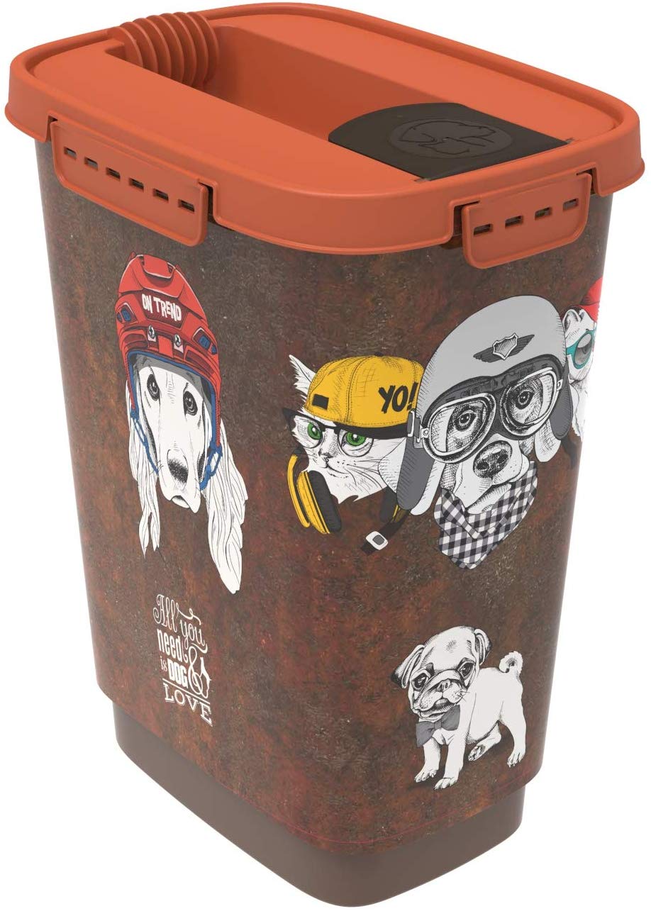 Rotho, Cody, Animal feed container 10 l, Plastic (PP) BPA brown/orange ...