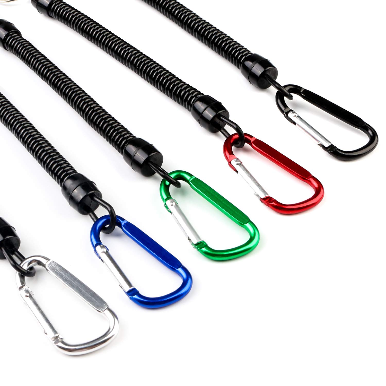 Auranso Stretchy Keyring 5 Pcs Spiral Keychain Safety Spring Key Holder ...