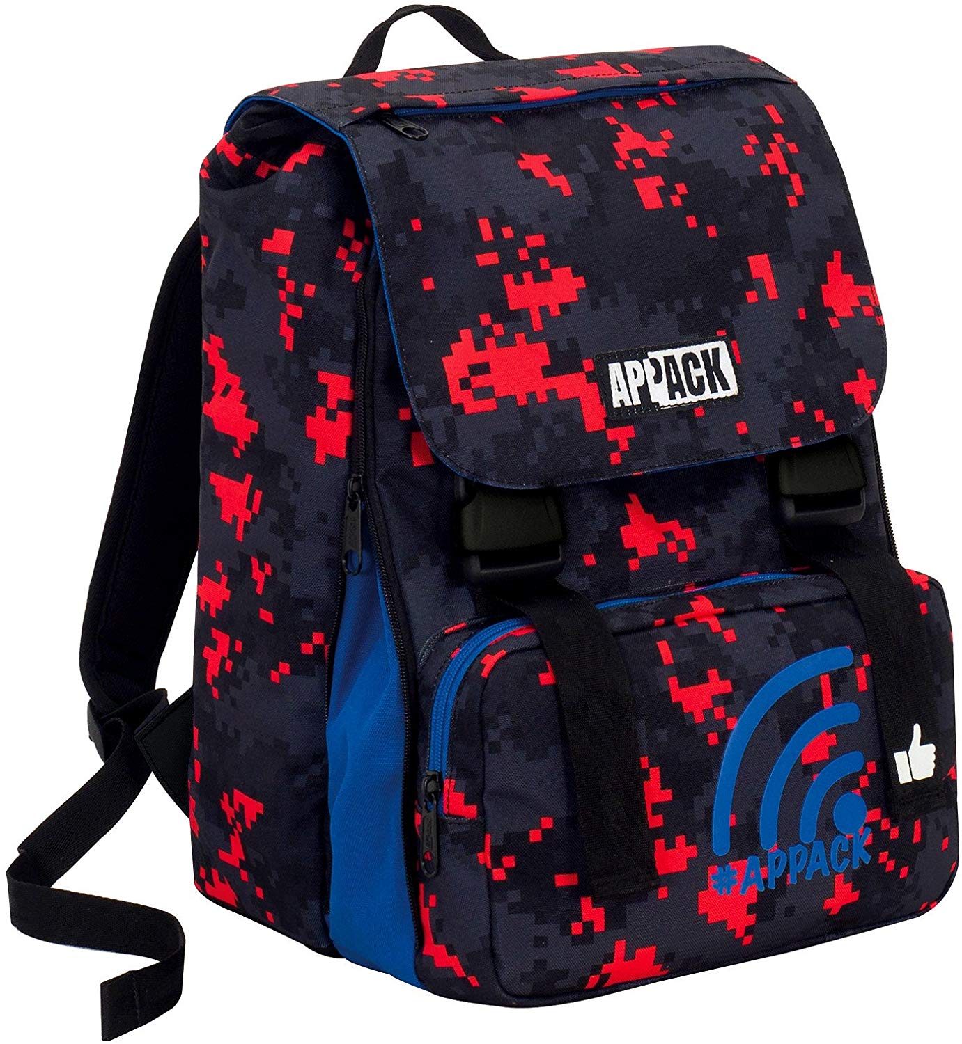 School Expandable Backpack Appack , NEW GEN , Black Red , 28 Lt ...