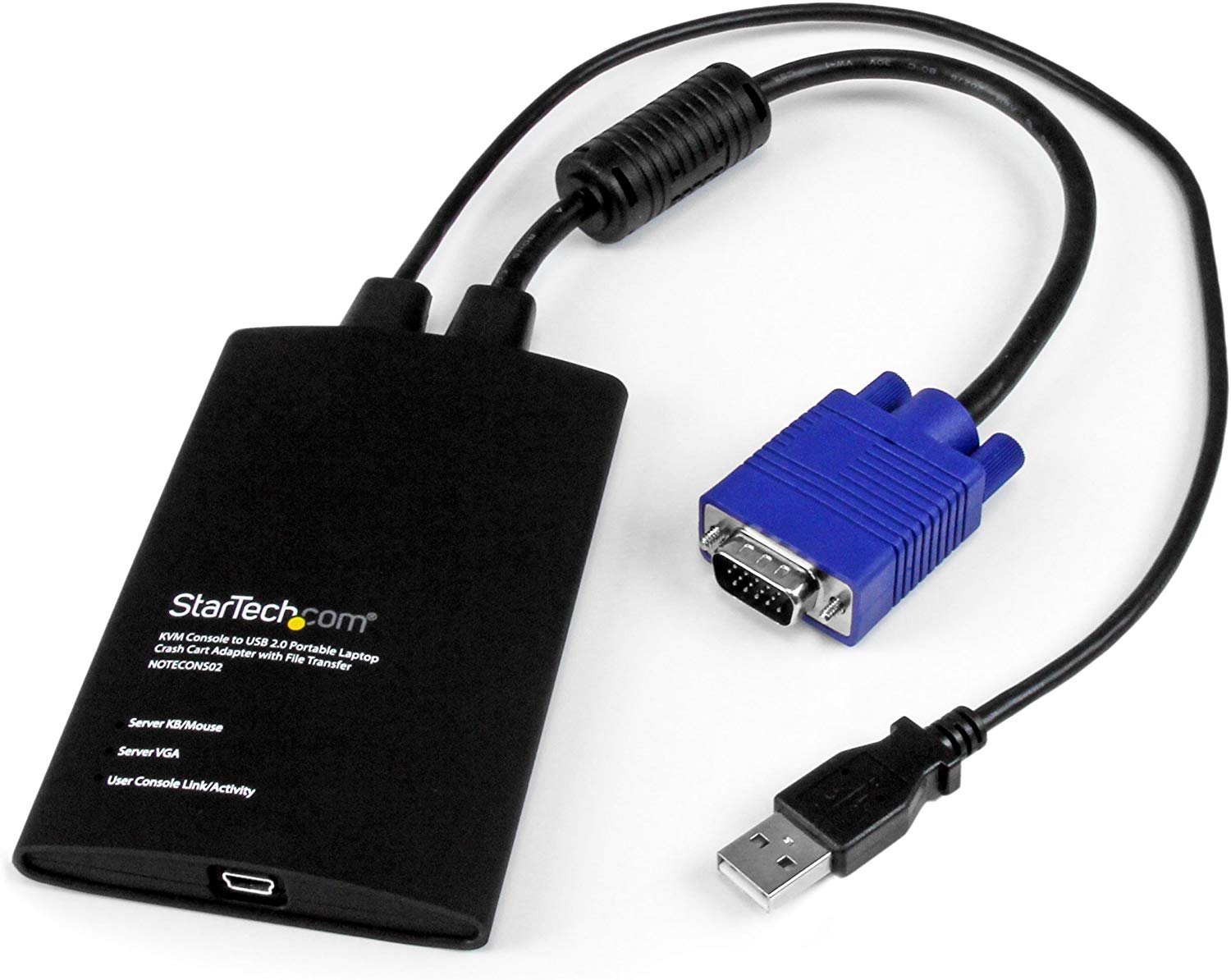 StarTech USB Crash Cart Adapter – File Transfer & Video – Portable Server Room Laptop to KVM ...