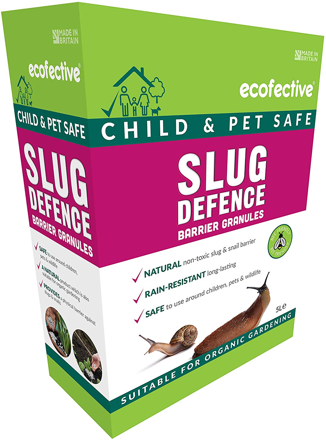 Ecofective Slug Defence Child and Pet Safe Barrier Granules, 5L, White ...