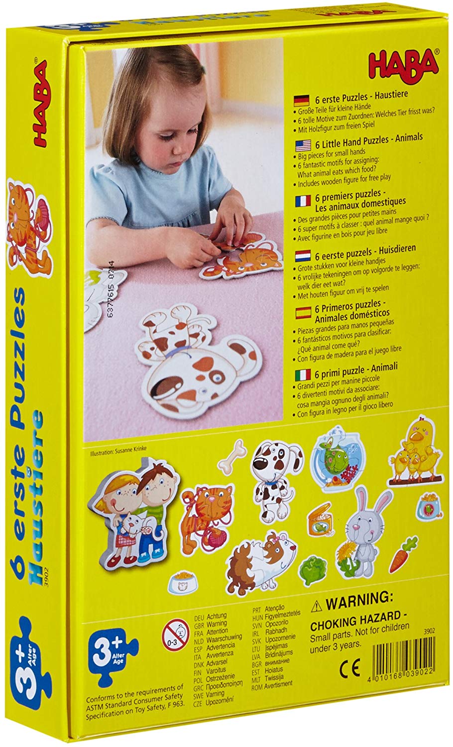 HABA 3902 6 Little Hand Puzzles – Animals, Multi-Coloured – BigaMart