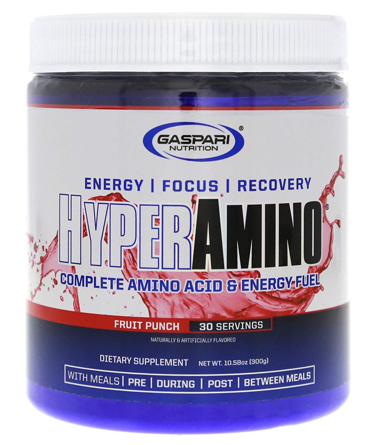 Gaspari Nutrition Hyper Amino Supplement, 300 g, Fruit Punch, 1 Units ...