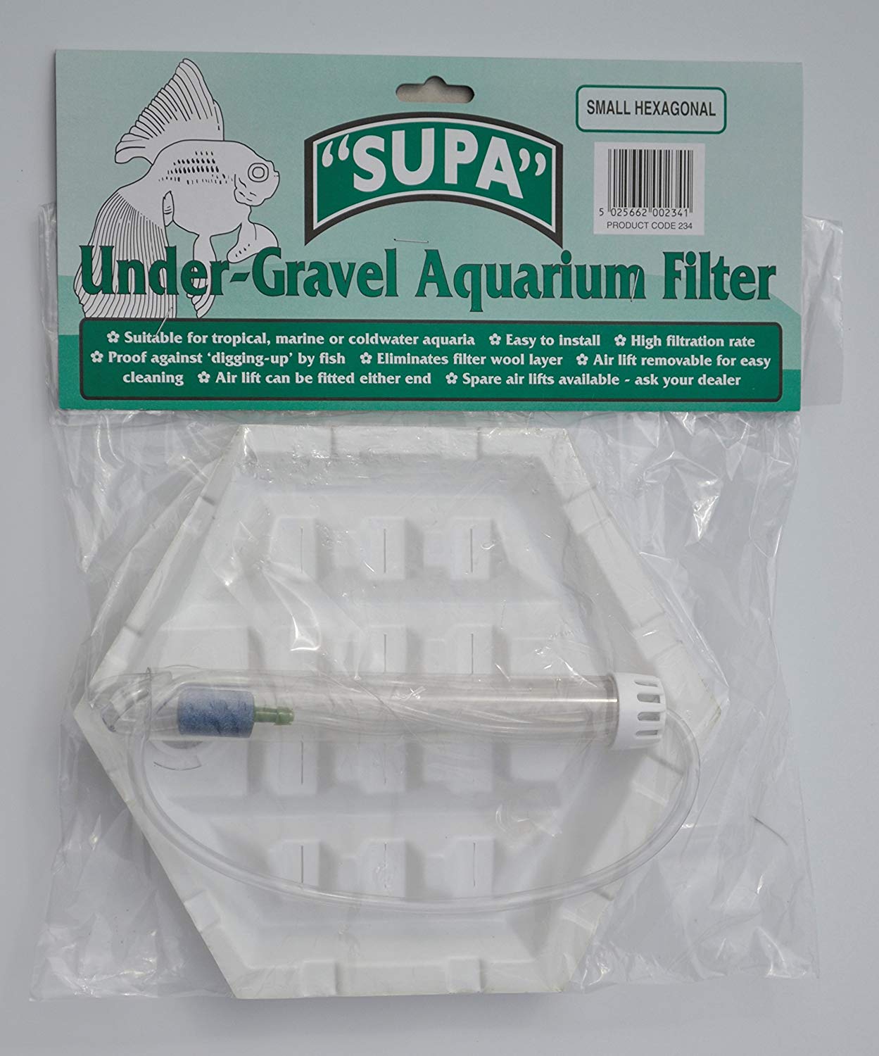 Supa Small 9 inch by 4.5 inch Hexagonal Under-Gravel Aquarium Filter ...