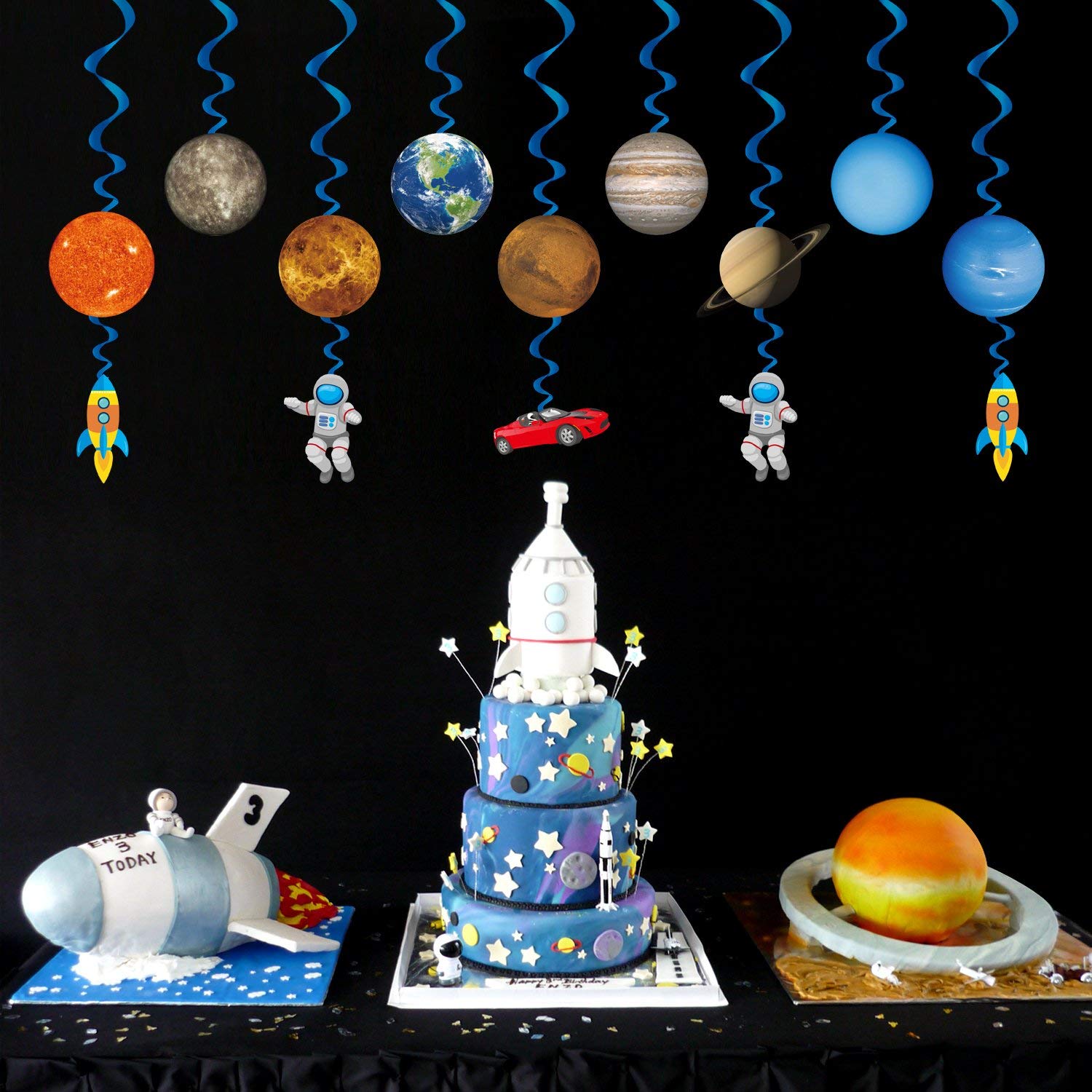Konsait Solar System Hanging Swirls Decorations(14Pack), Spiral ...