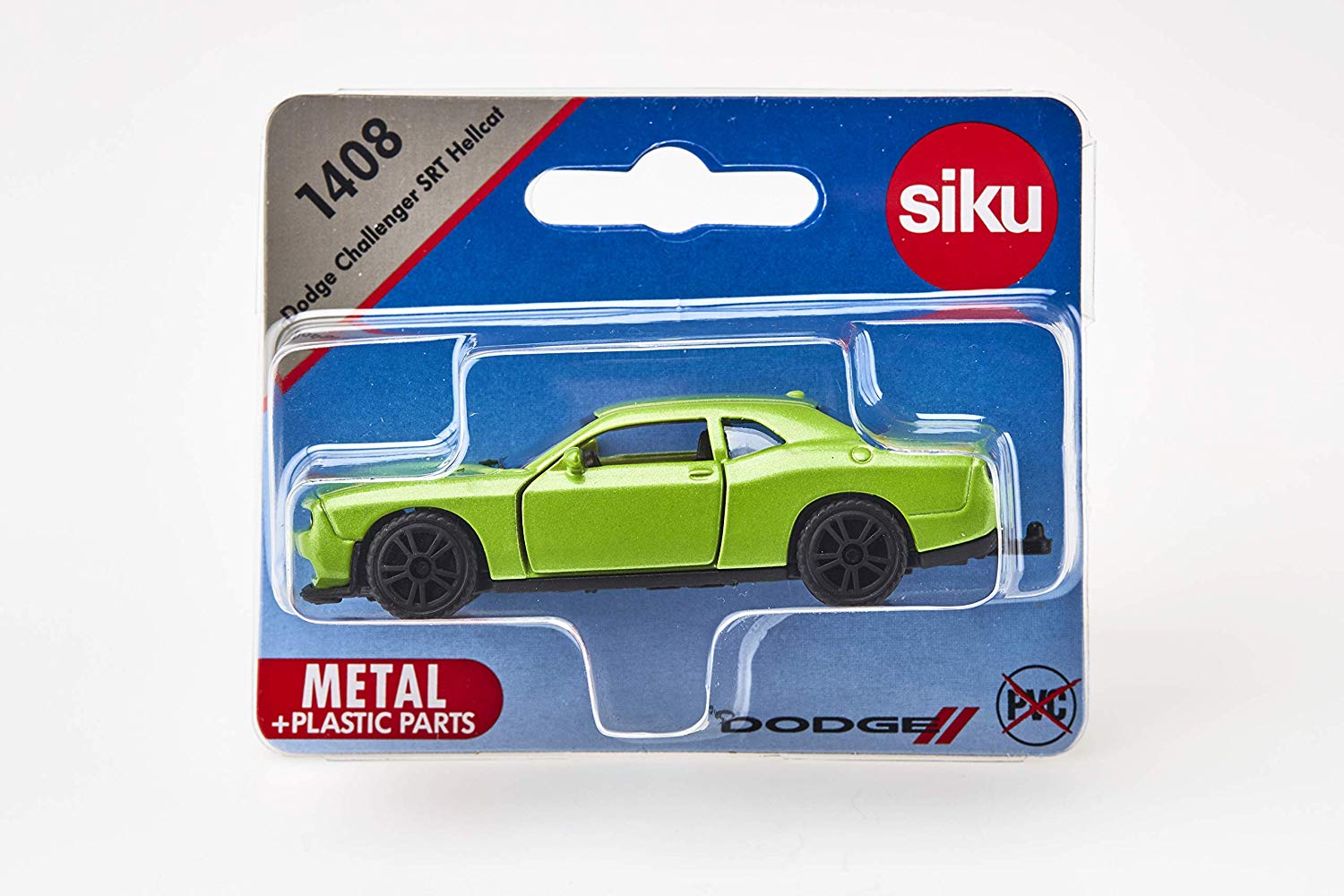 siku Blister 1408 Dodge Challenger SRT Hellcat Metal Plastic Green Open ...