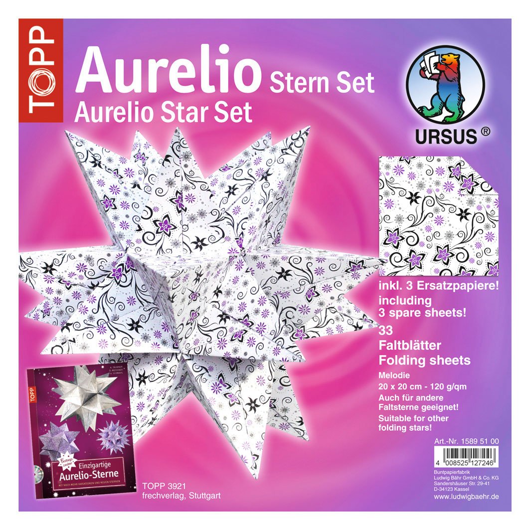 Ursus Aurelio Star 15895100 – Folding 20 x 20 cm, White/Black/Purple ...