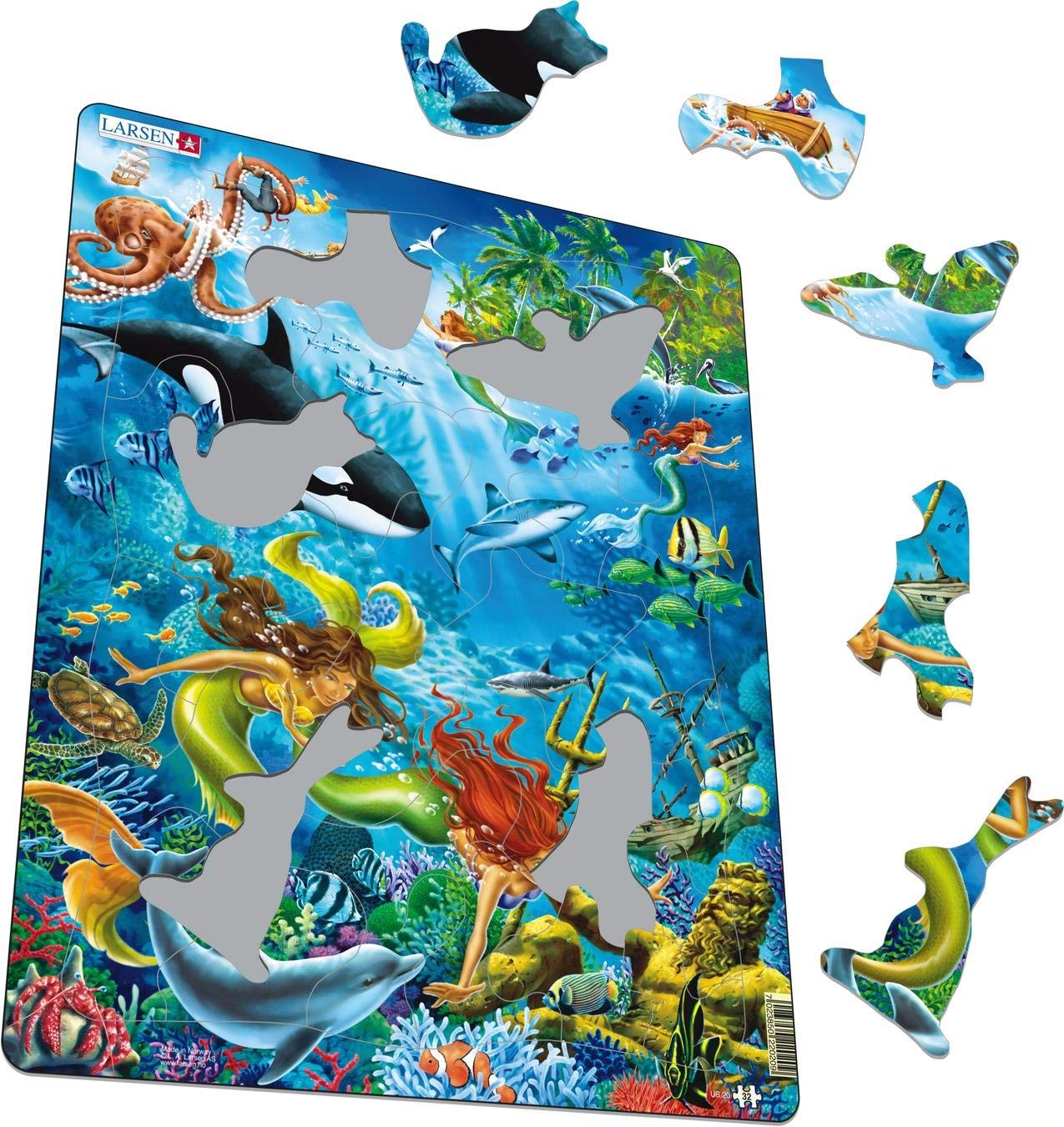 Larsen US20 Mermaids Discovering a Statue of King Neptune, 32 Piece ...