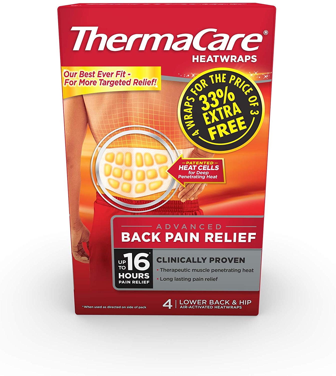 ThermaCare Lower Back Heat Wrap (4 Count) 1 Pack – BigaMart