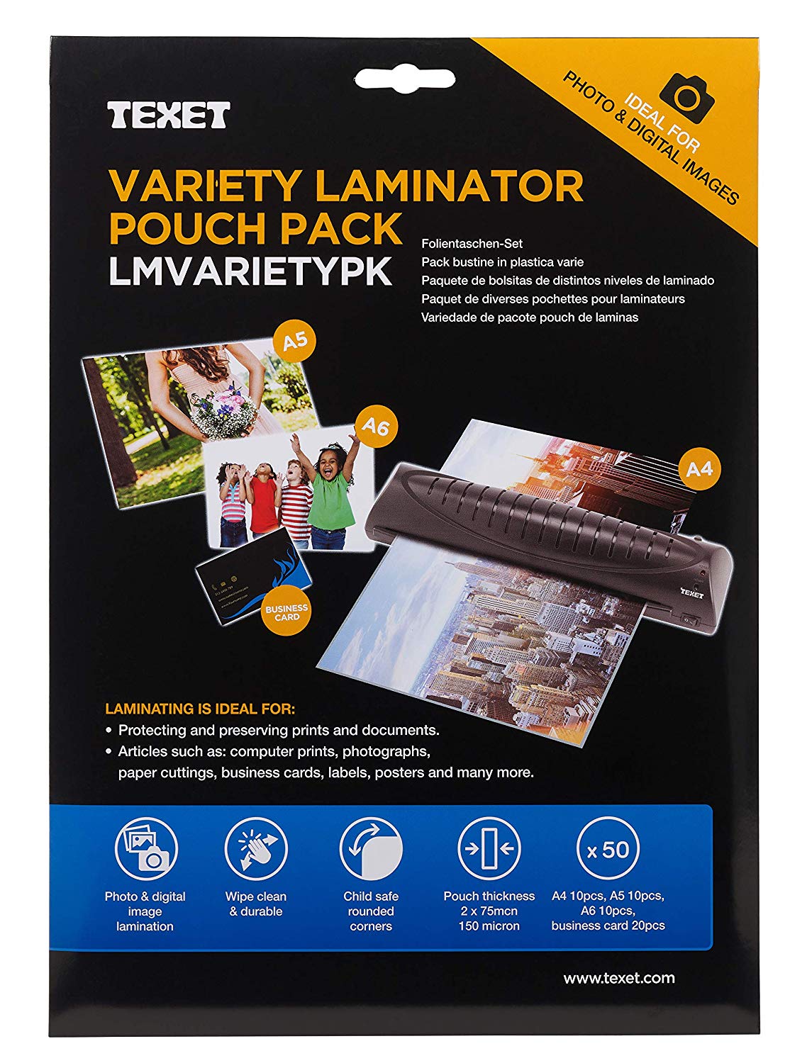 Variety Pack Laminating Pouches 150 MCN (PK 50) – BigaMart