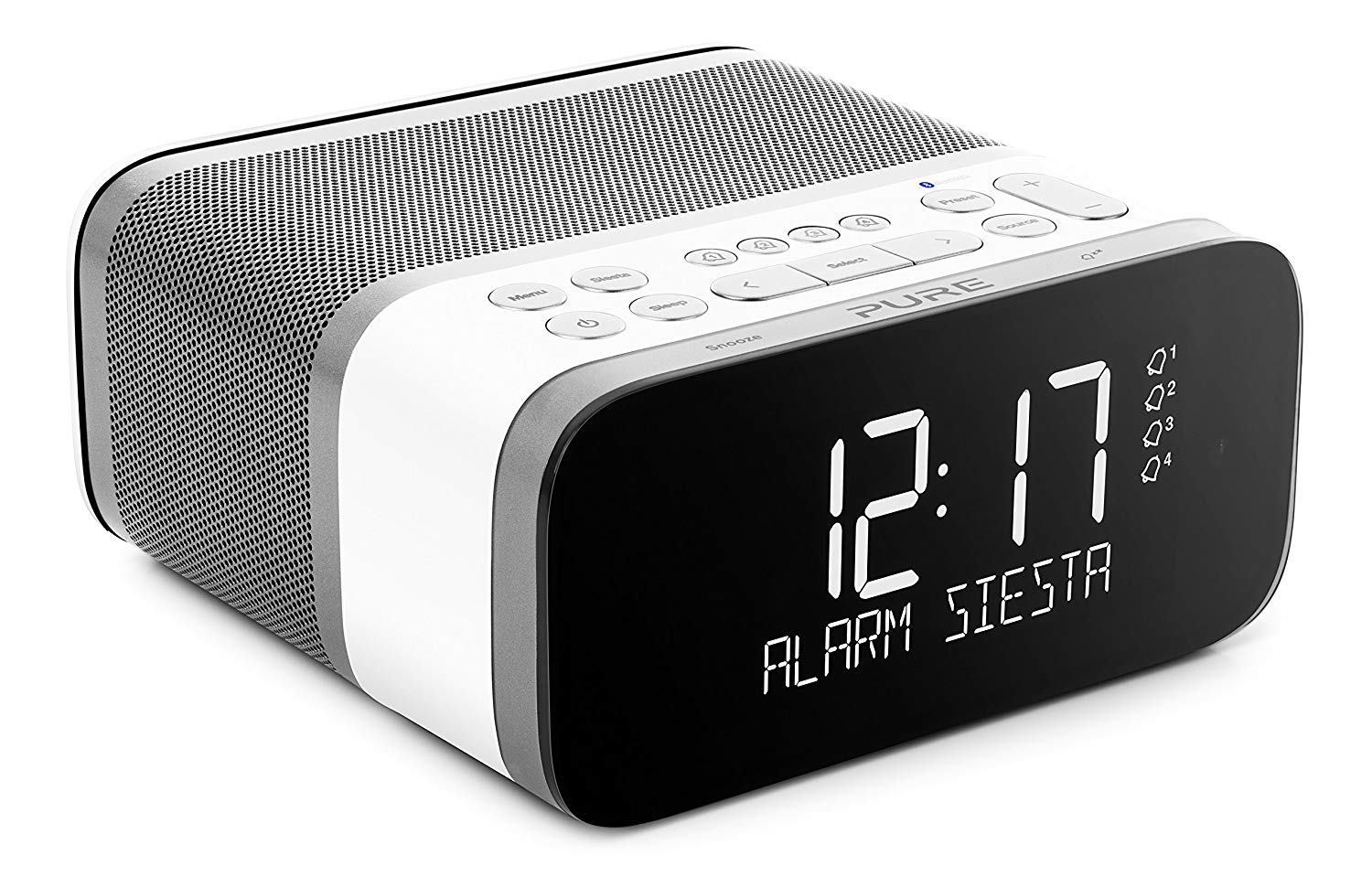 Pure Siesta S6 DAB+/DAB/FM Digital Radio Alarm Clock with Bluetooth, 40 ...