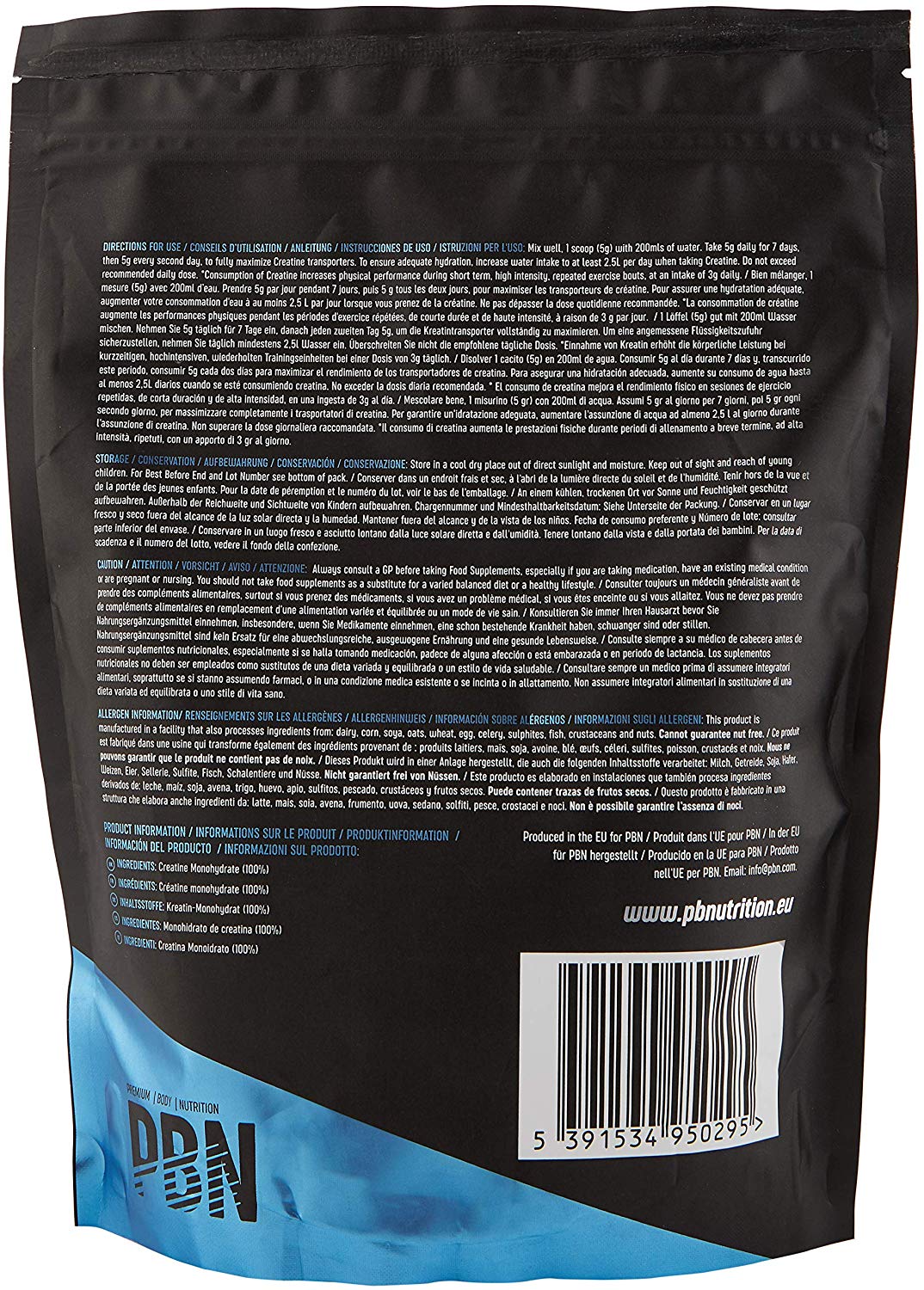 PBN – Premium Body Nutrition Creatine Monohydrate 500g Pouch – BigaMart