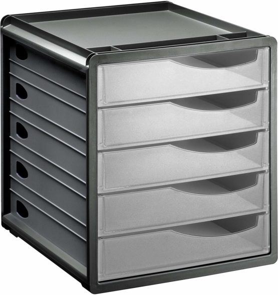 Rotho, Spacemaker, Drawer box / office box with 5 drawers, Plastic (PS ...