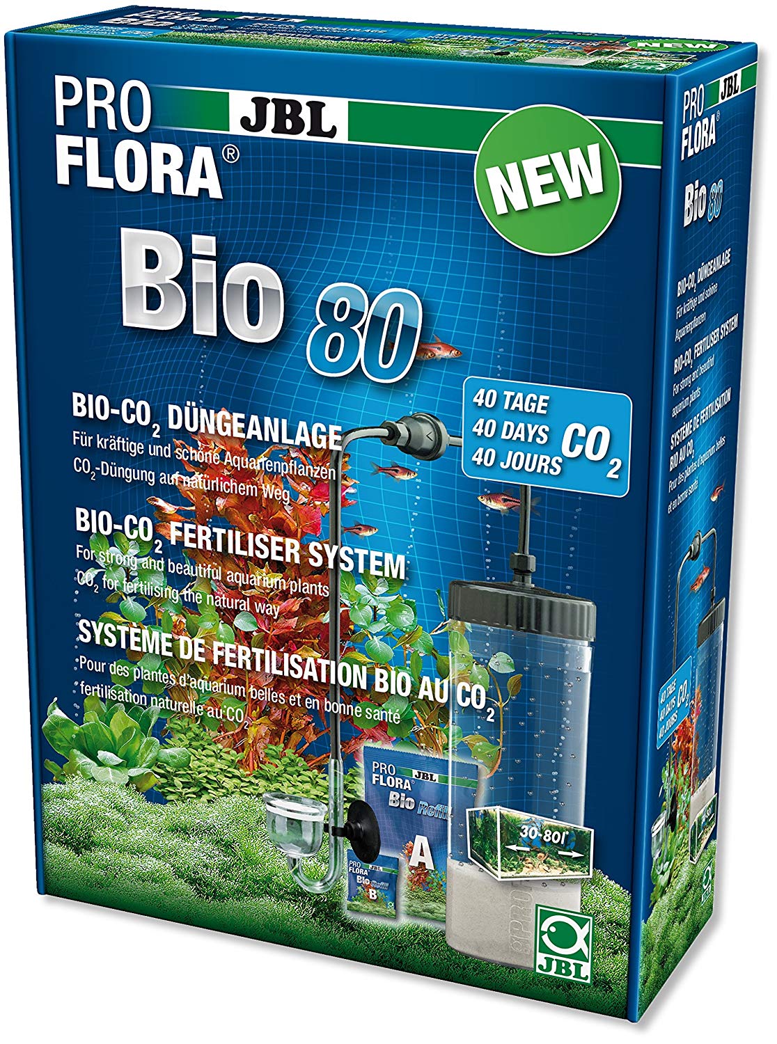 JBL ProFlora Bio80, Bio-CO2 fertiliser system with glass diffuser ...