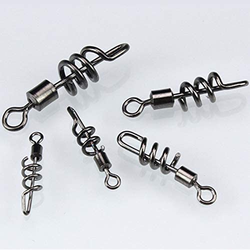 Pack of 20 Fishing Corkscrew swivel Stainless steel Fishing Snap Swivel ...