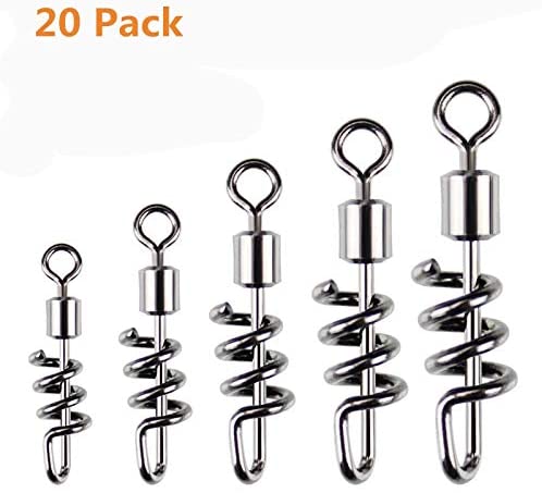 Pack of 20 Fishing Corkscrew swivel Stainless steel Fishing Snap Swivel ...