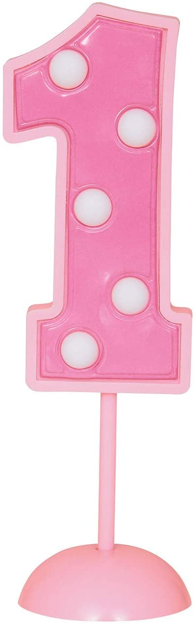 Unique Party 37051 Pink Number 1″ Polka Dots Cake Topper 1 Pc, Age 1 ...