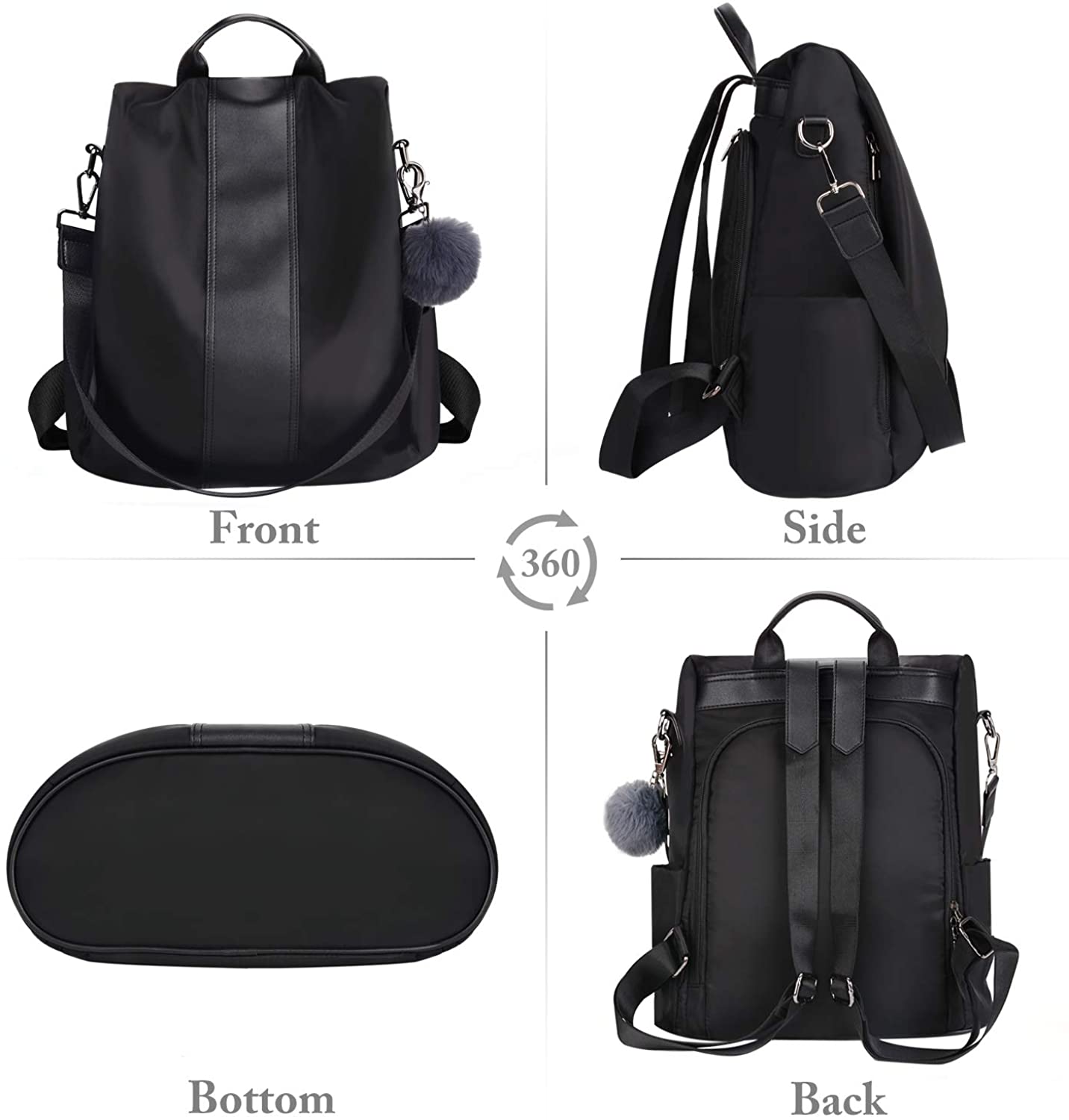 COOFIT Womens Backpack Purse Anti-theft Backpack Upgrade Nylon Backpack ...