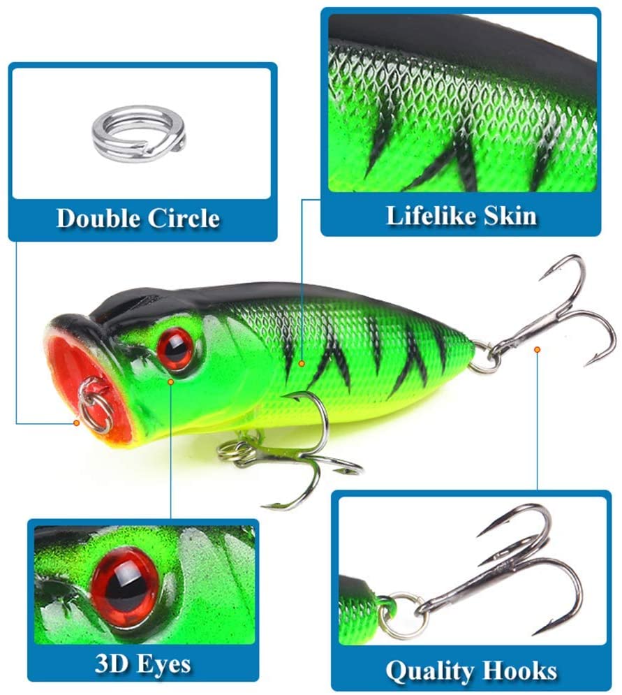 AISPARKY 6 Pieces Fishing Lures Bass Lures set, Pike lures with ...
