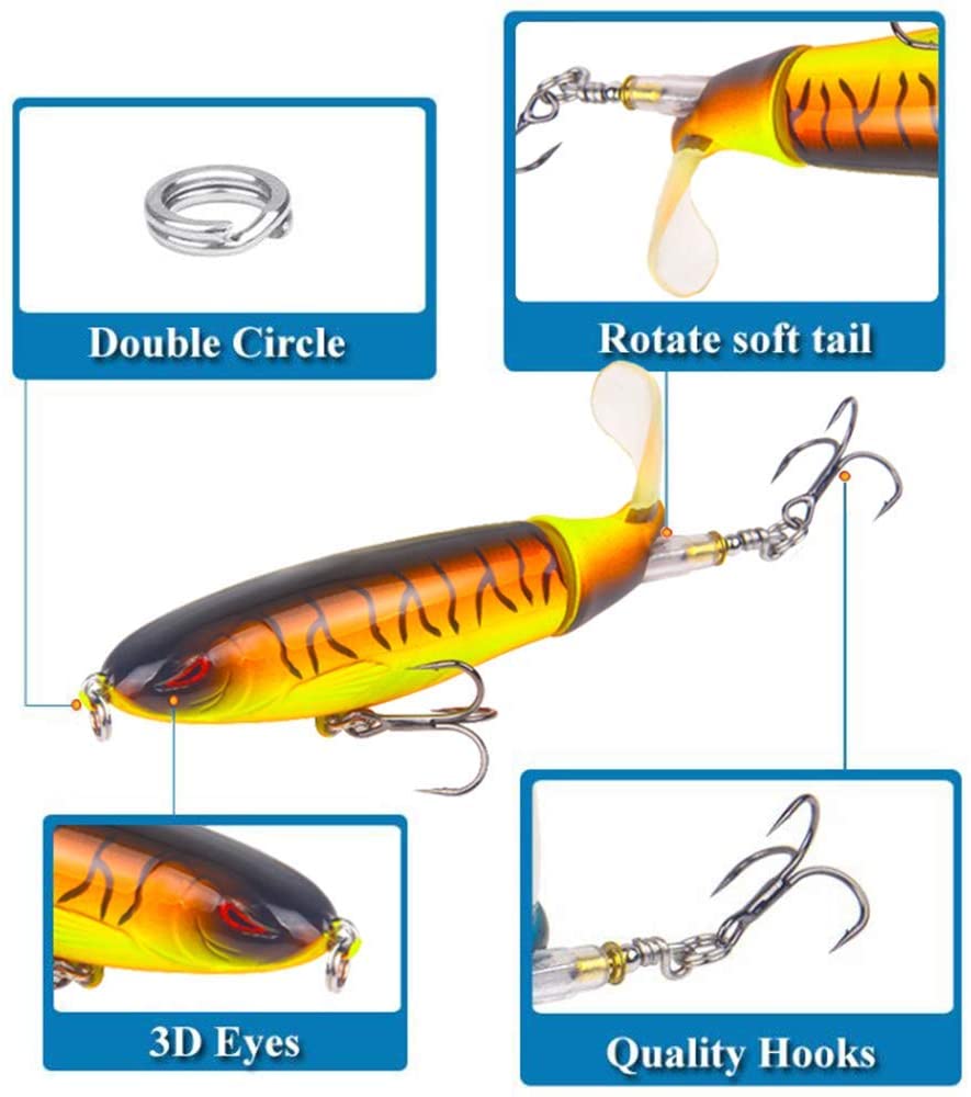AISPARKY 6 Pieces Fishing Lures Bass Lures set, Pike lures with ...