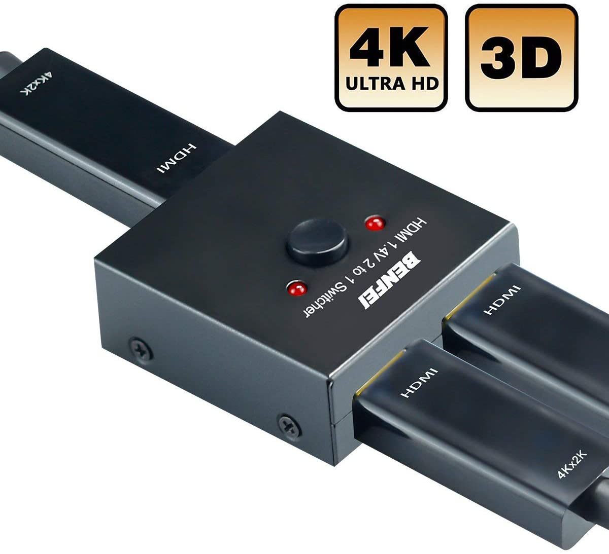 HDMI Switch 4K, BENFEI Bidirectional HDMI Splitter 2 In 1 Out/1 In 2 ...