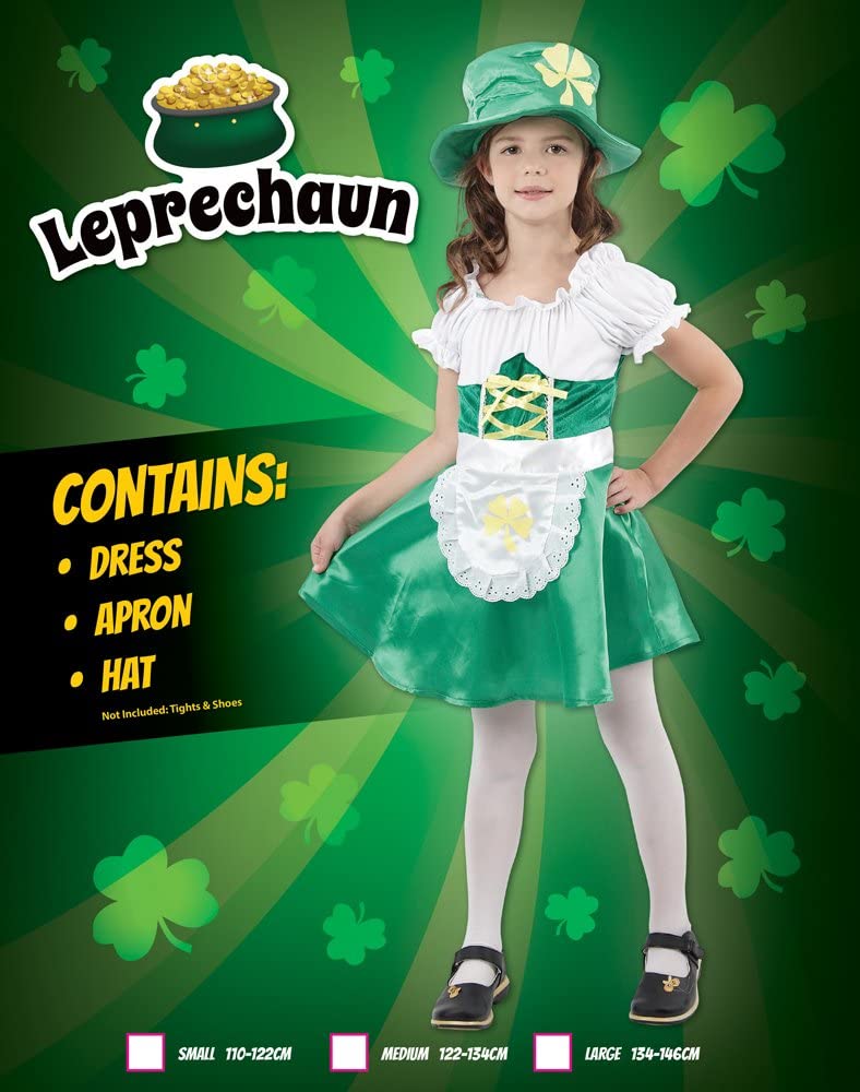 Bristol Novelty CC841 Leprechaun Girl Costume, White, Small, Approx Age ...