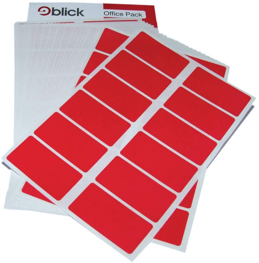 Blick Value Pack Labels 25 x 50 mm 320 Per Pack Red – BigaMart