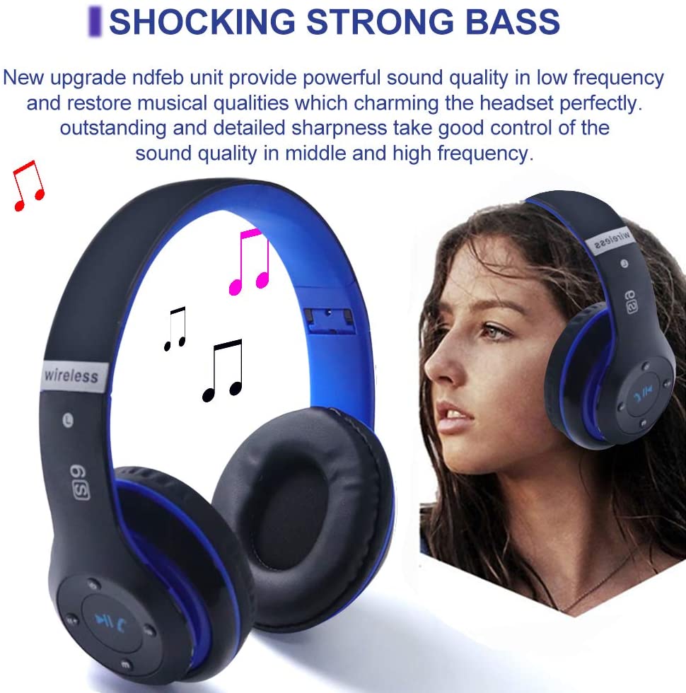 Wireless Over-Ear Headset with Deep Bass,Bluetooth and Wired Stereo ...