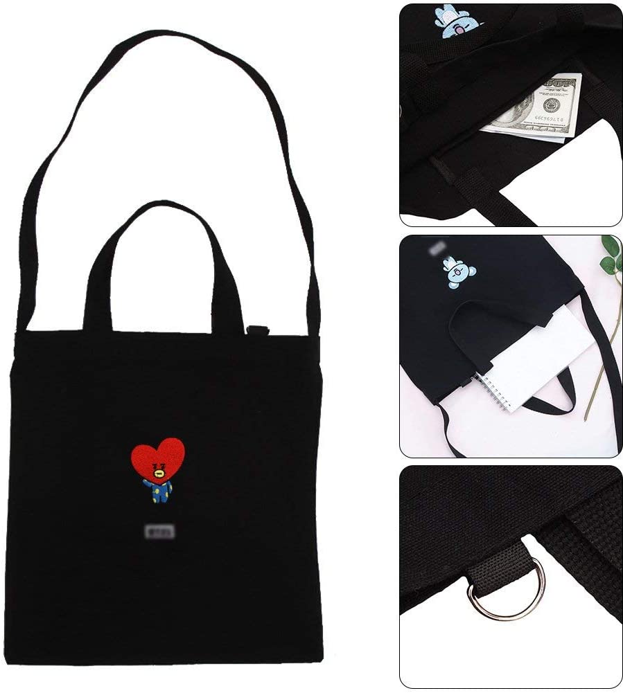 Kpop BTS Bangtan Boys Canvas Handbags Simple Casual Top Handle Tote Bag ...